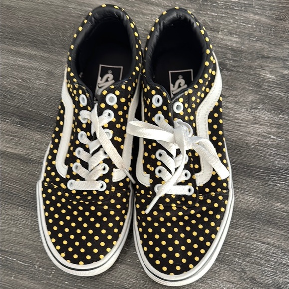 Vans | Shoes | Vans Ward Polka Dot Shoes Gold Black Old Skool Lace Up ...